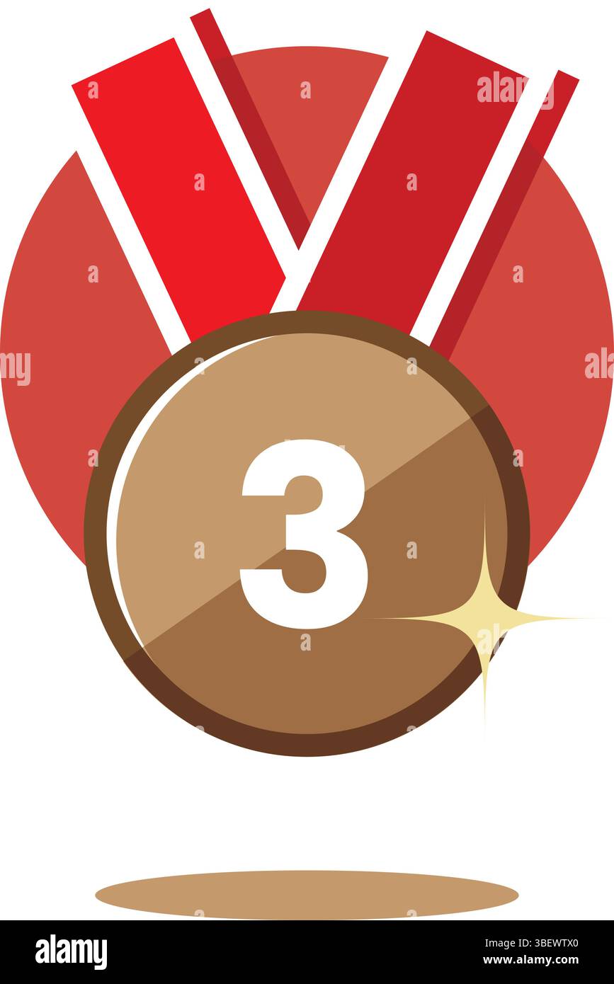 Gold, Silver, Bronze medals vector icons. Badge with First, Second ...