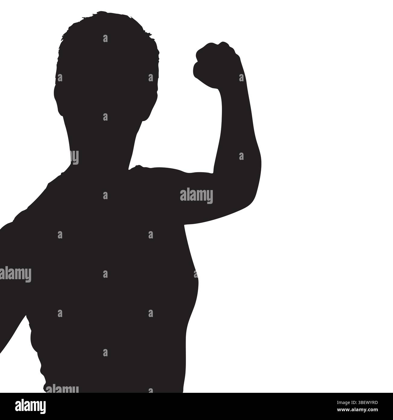 Strong Silhouette of Flexing Woman Arm in Profile Isolated on White ...