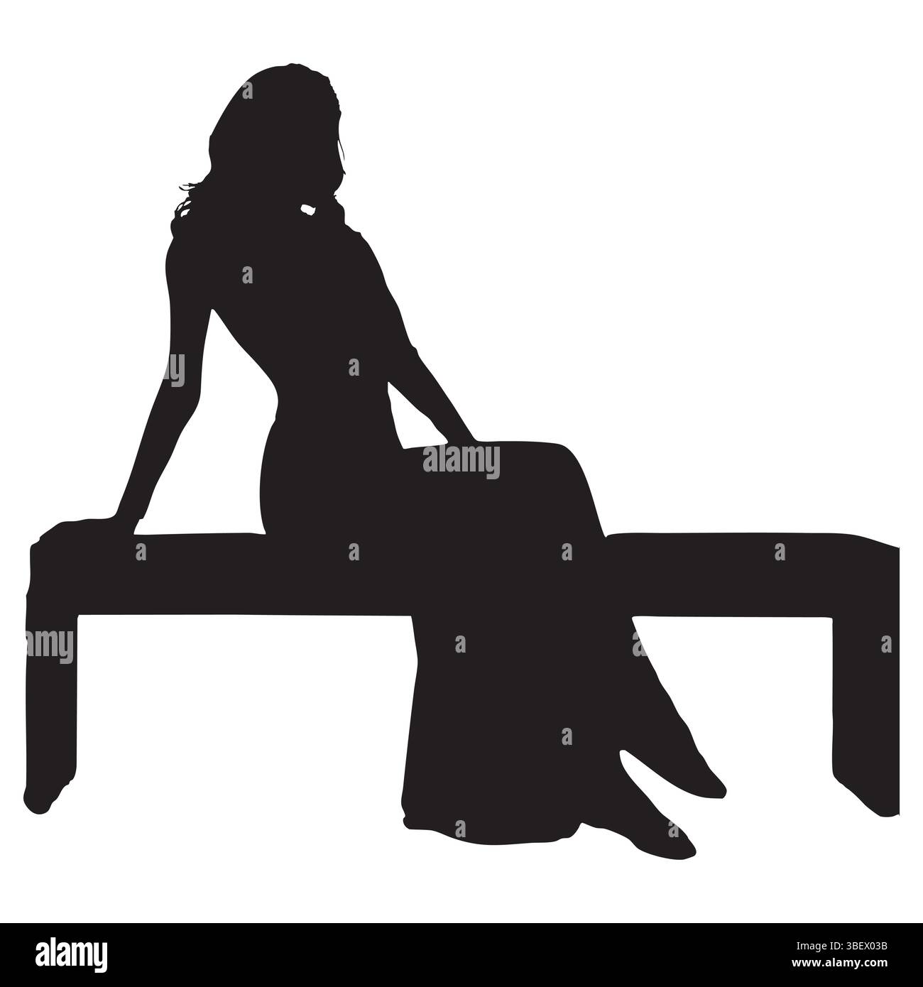 Black woman on bench Cut Out Stock Images & Pictures - Alamy