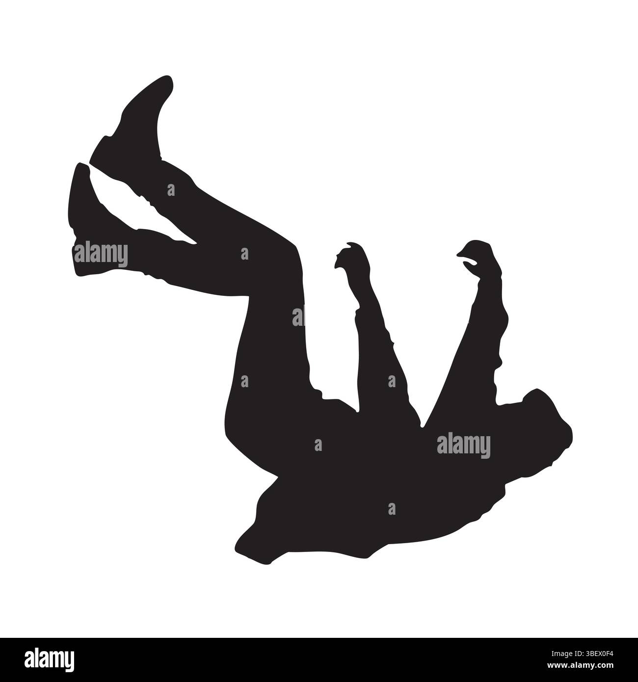 Silhouette of Falling Man on White Background Stock Vector Image & Art ...