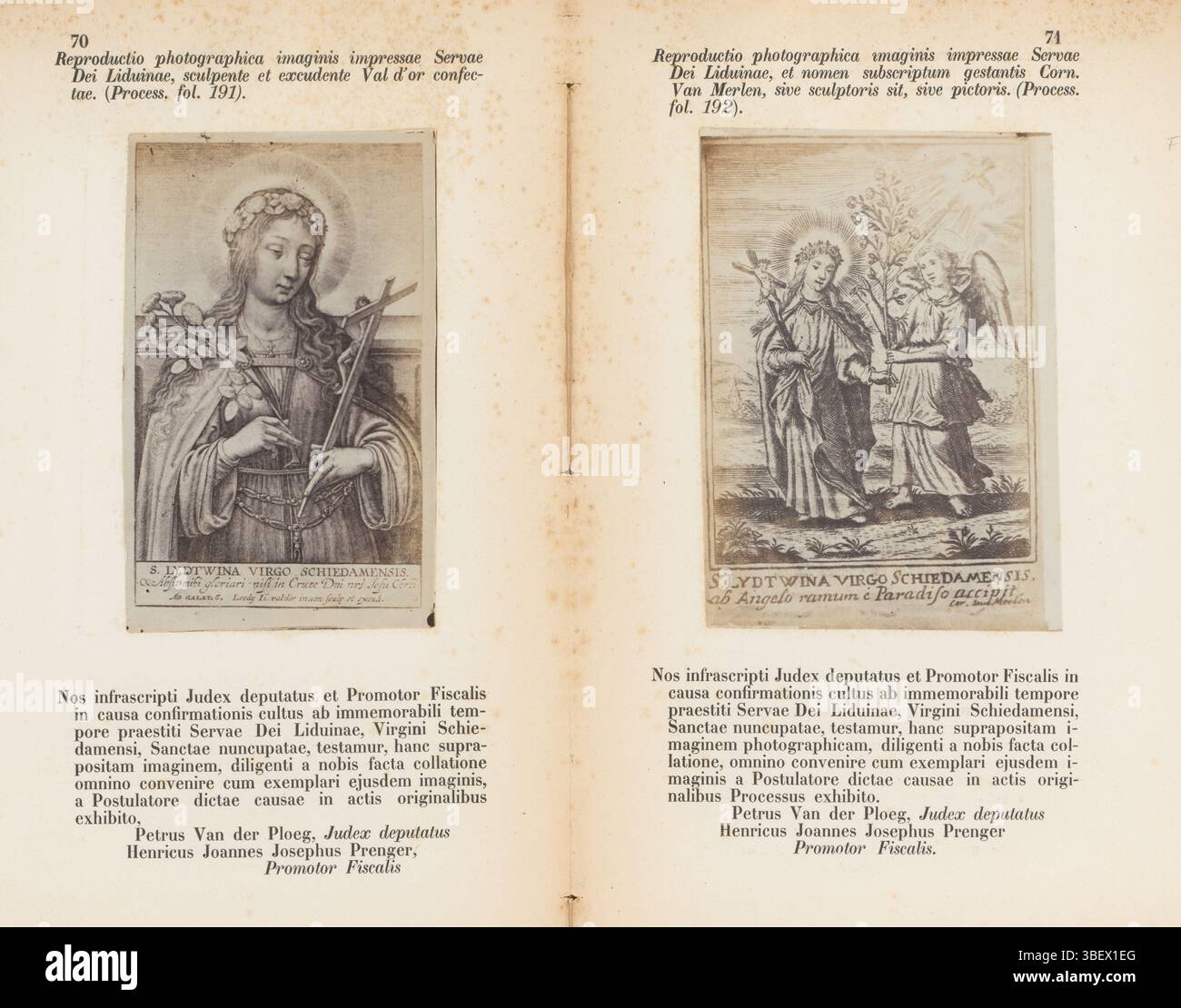 Photoreproduction engraving of the Saint Lidwina van Schiedam ...