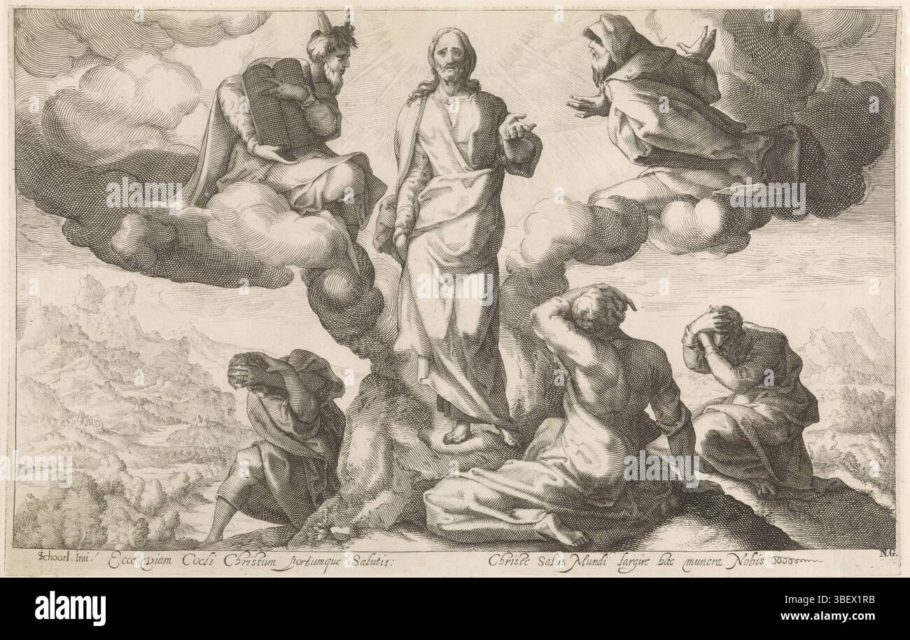 Scorel, Jan van, Matham, Jacob, Transfiguration, Verso - stamped, The ...