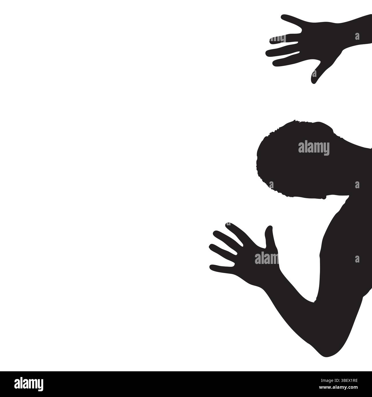 Hands head silhouette Stock Vector Images - Alamy