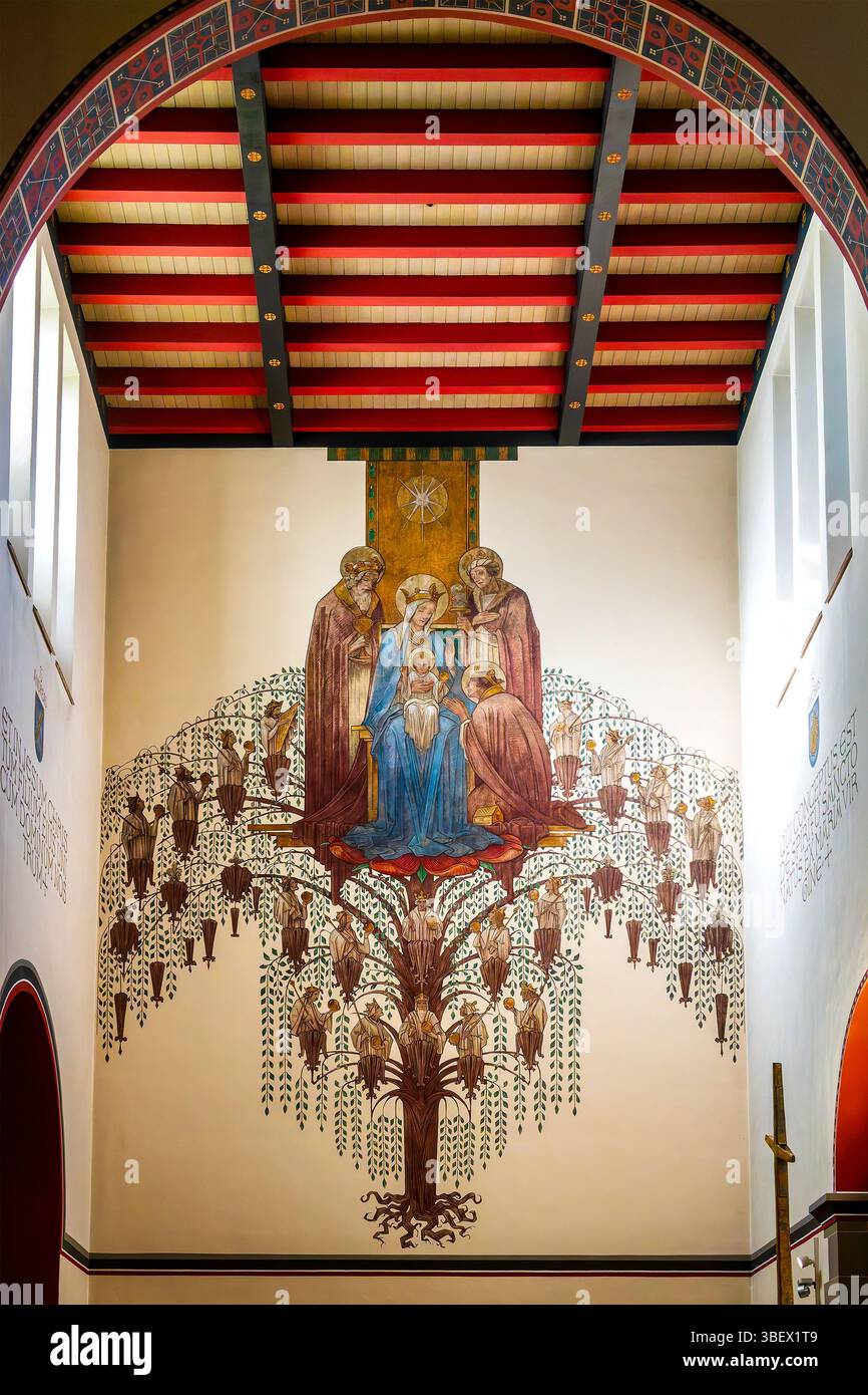 Tree of Jesse mural at the side altar of Église du Sacré-Cœur in ...