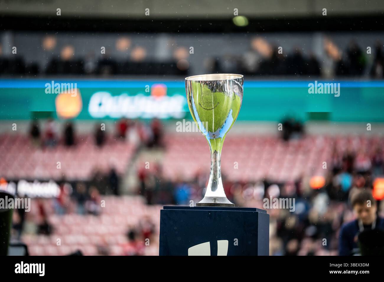 Herning, Denmark. 29th May, 2025. The cup trophy seen at the Oddset Cup ...