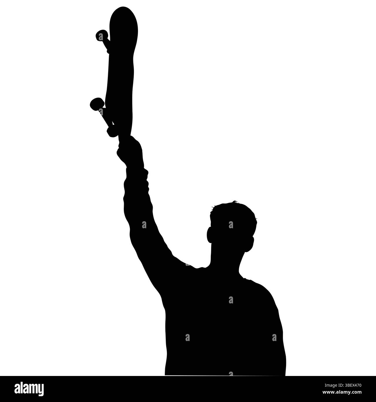 Youth holding skateboard Stock Vector Images - Alamy