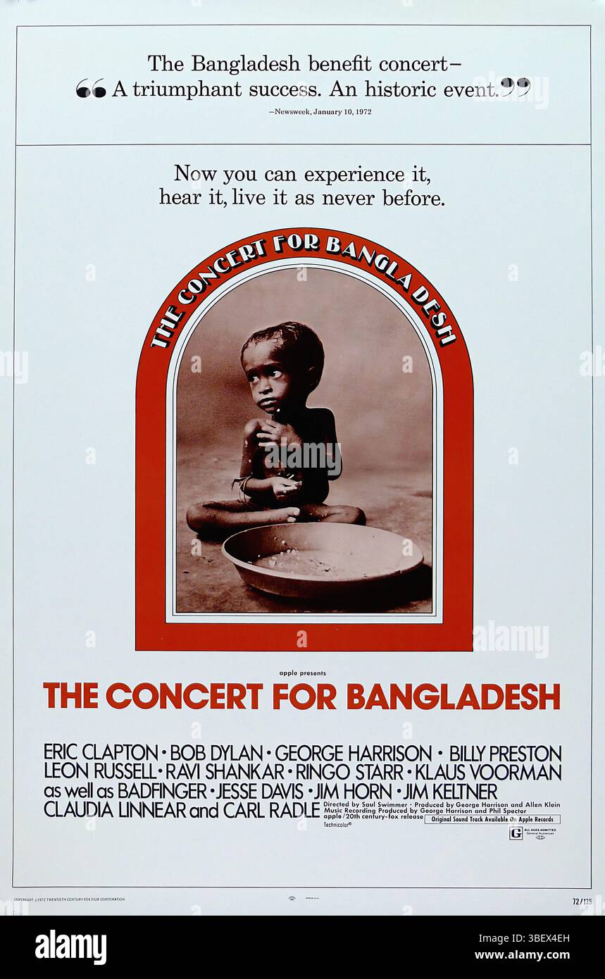THE CONCERT FOR BANGLADESH - Original Movie Poster Stock Photo - Alamy