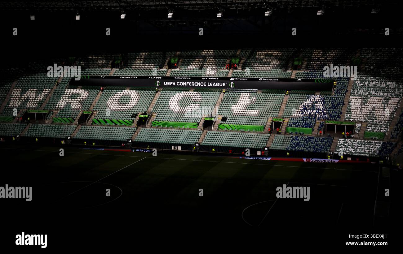 A general view of Wroclaw Stadium, also known as Tarczynski Arena ...