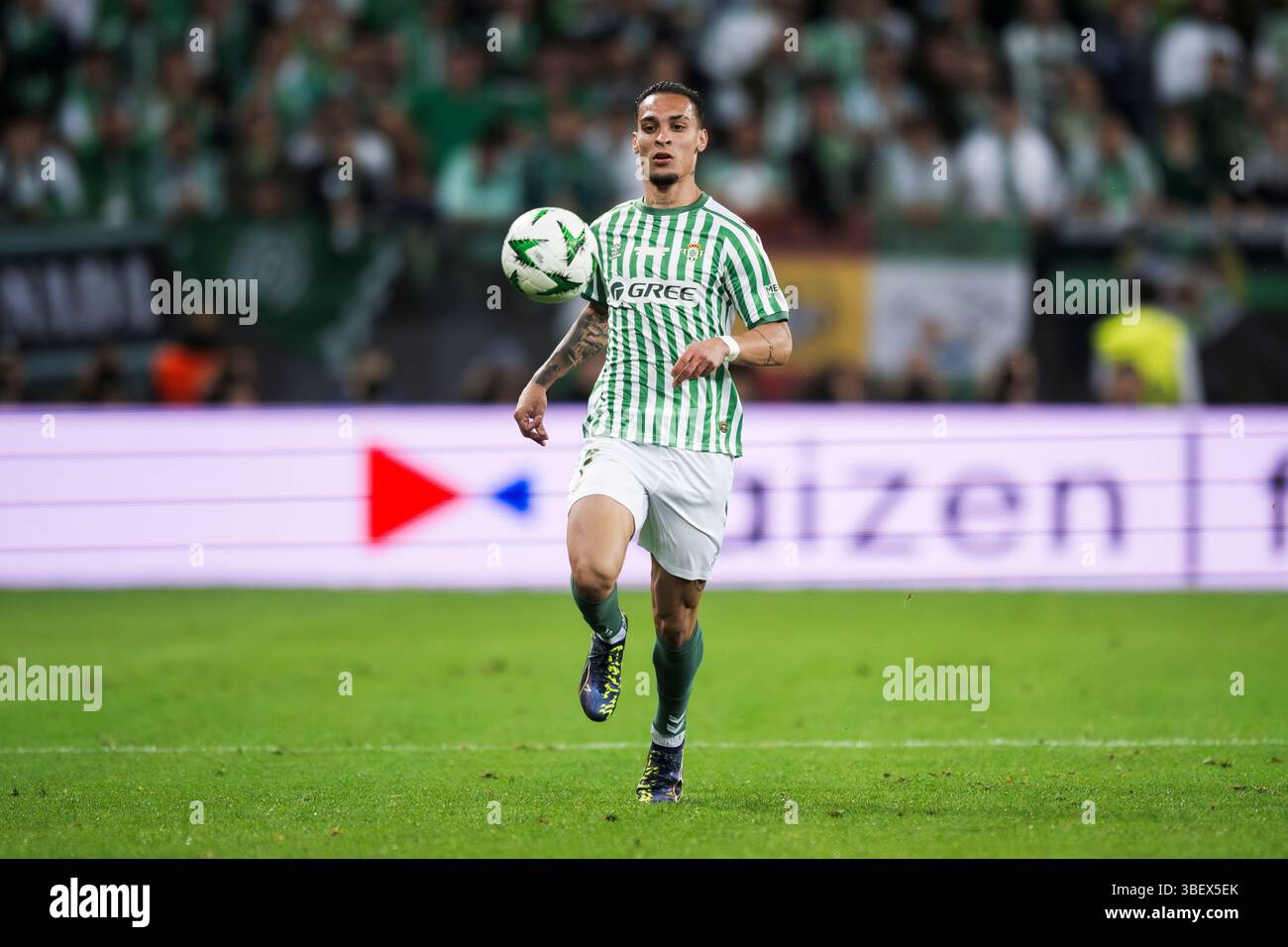 Antony of Real Betis Balompie in action during the UEFA Conference ...