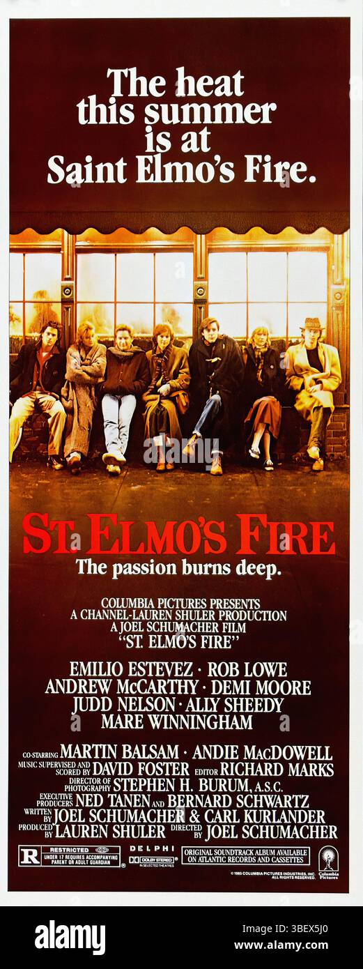ST. ELMO'S FIRE - Original Movie Poster Stock Photo - Alamy