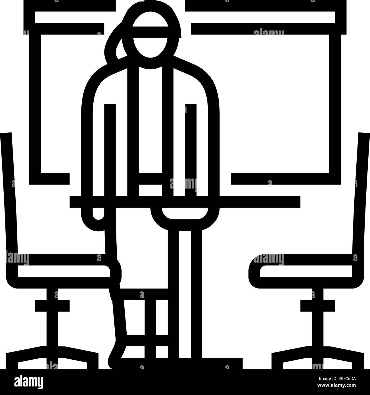 meeting room setup office assistant line icon vector illustration Stock ...
