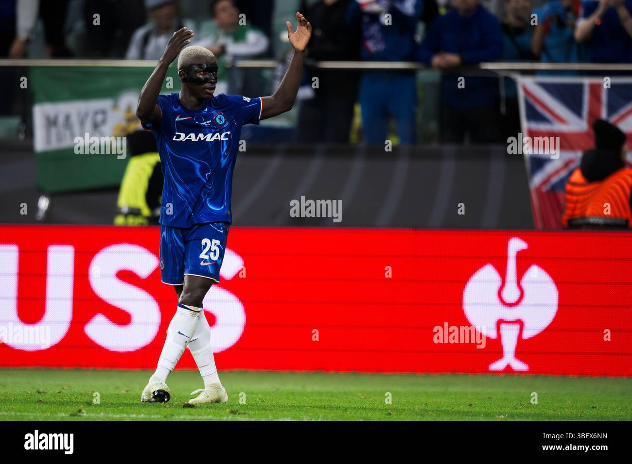 Moises Caicedo of Chelsea FC celebrates during the UEFA Conference ...