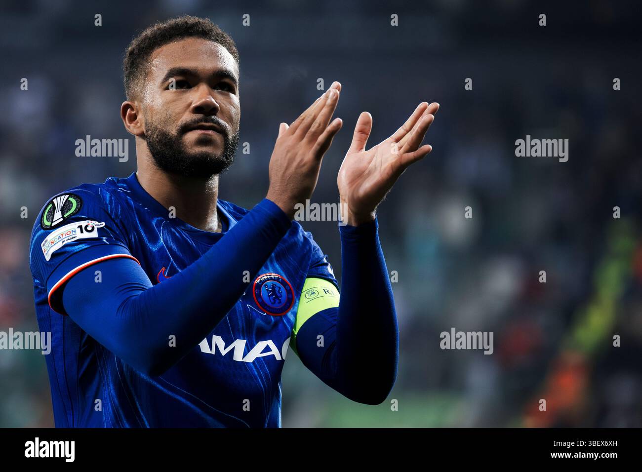 Reece James of Chelsea FC gestures following the final whistle of the ...