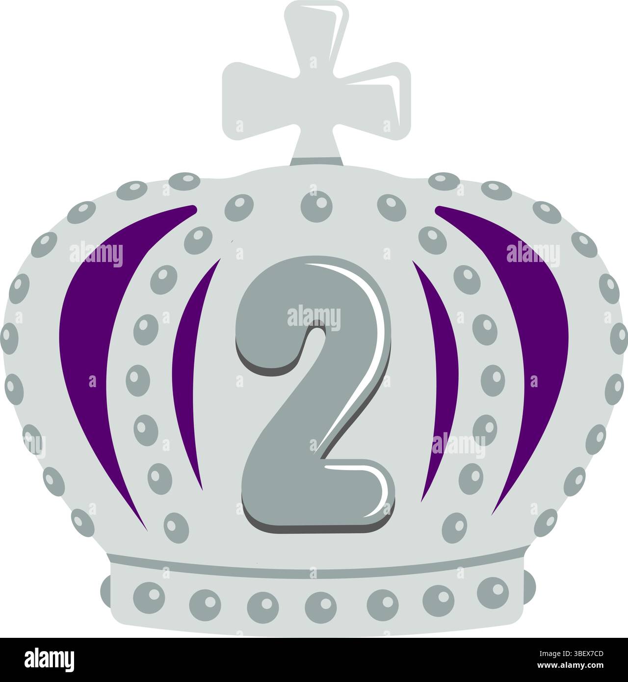 Silver crown (2nd place) vector icon illustration Stock Vector Image ...