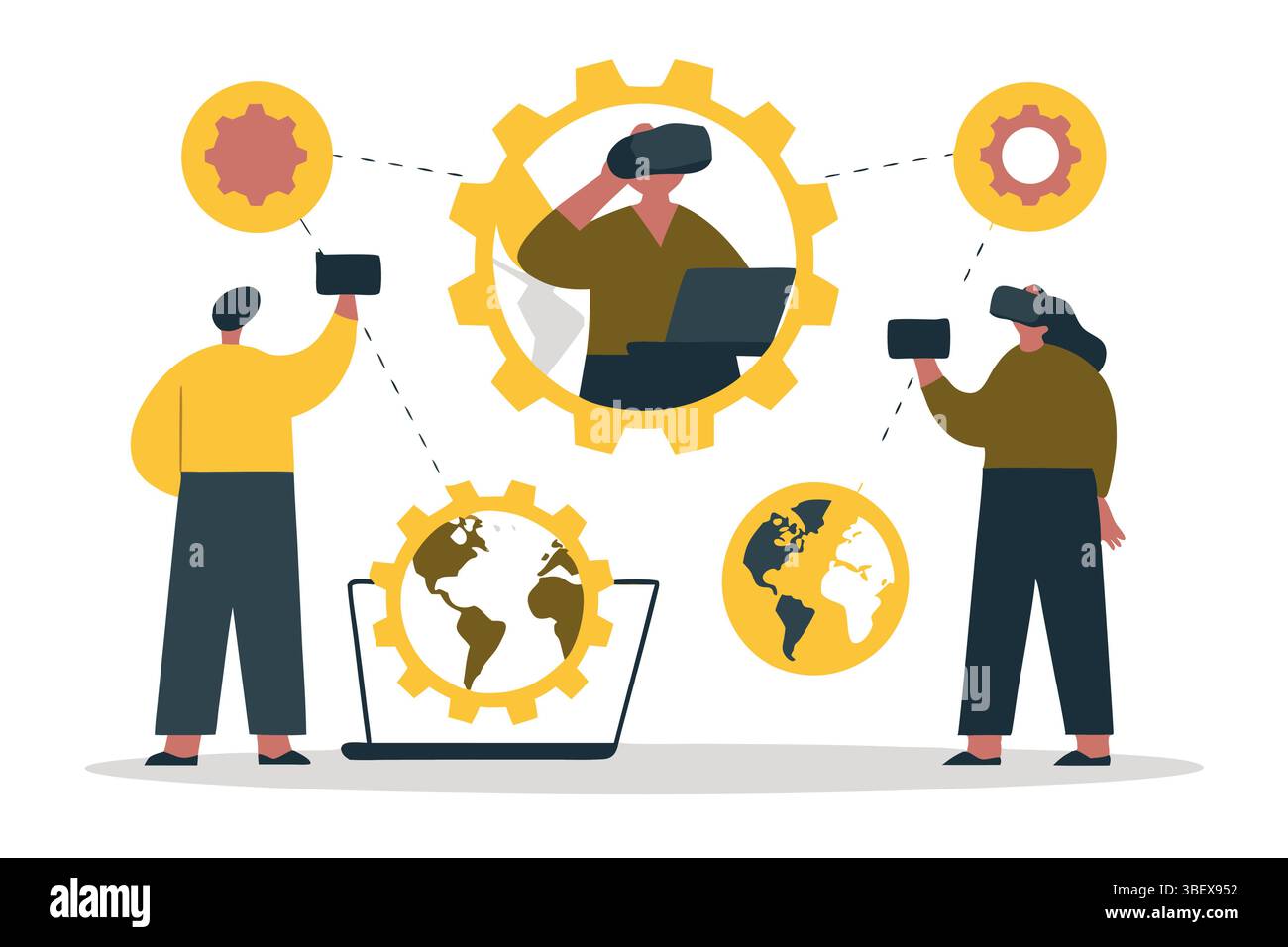 Vr business laptop Stock Vector Images - Alamy