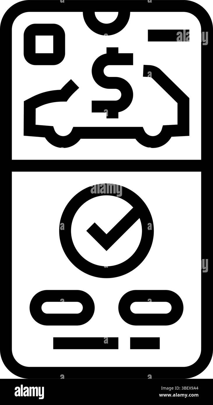 payment car share service line icon vector illustration Stock Vector ...