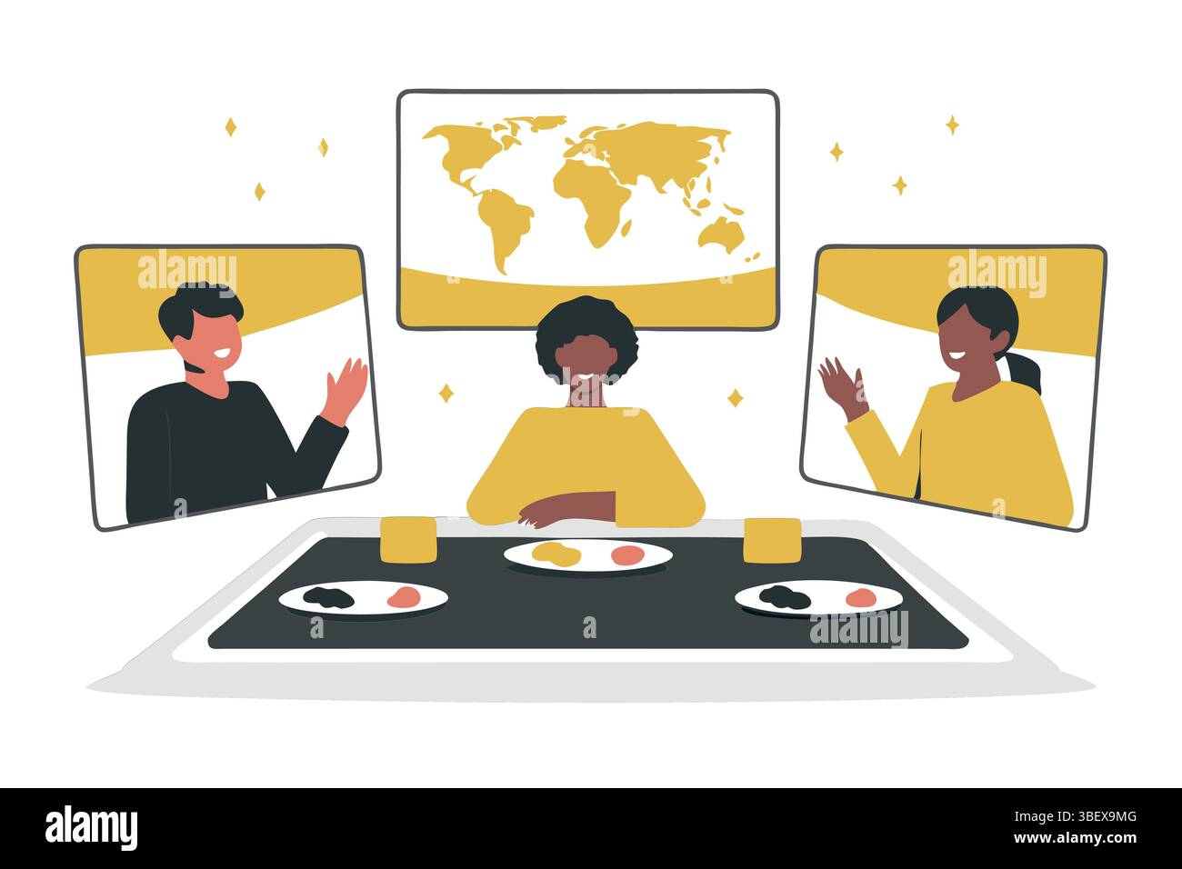 Connection through food Stock Vector Images - Alamy