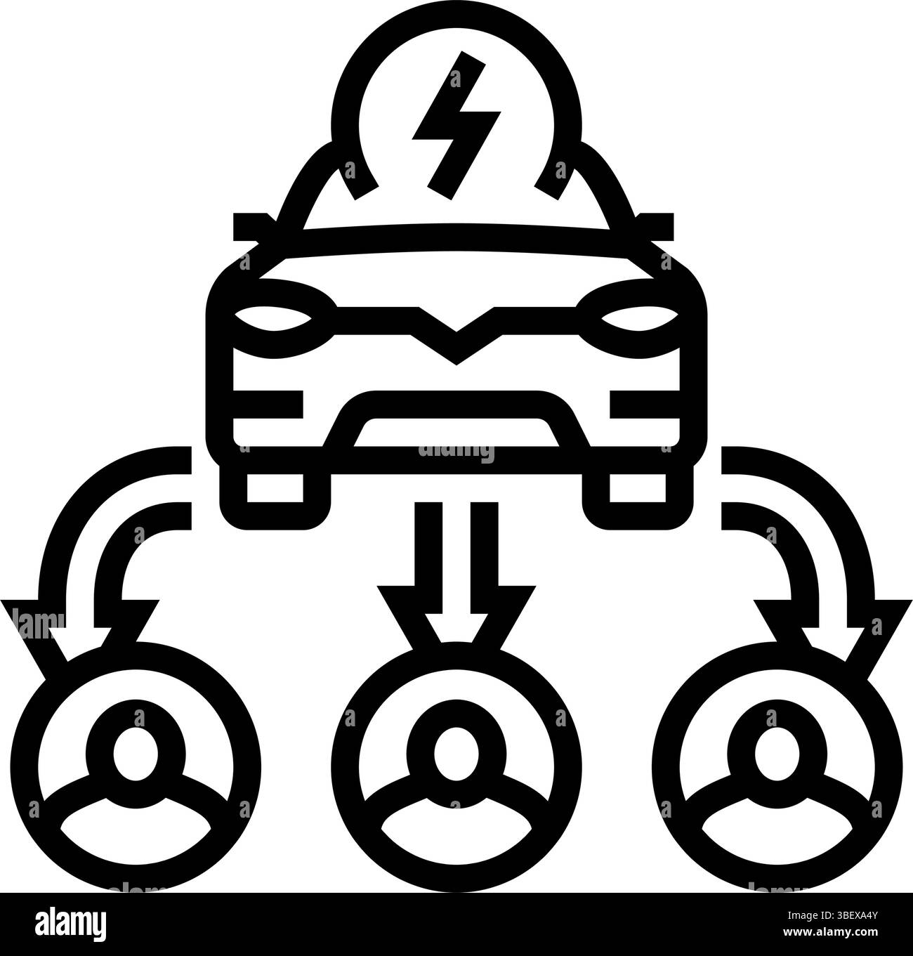 electric share car service line icon vector illustration Stock Vector ...