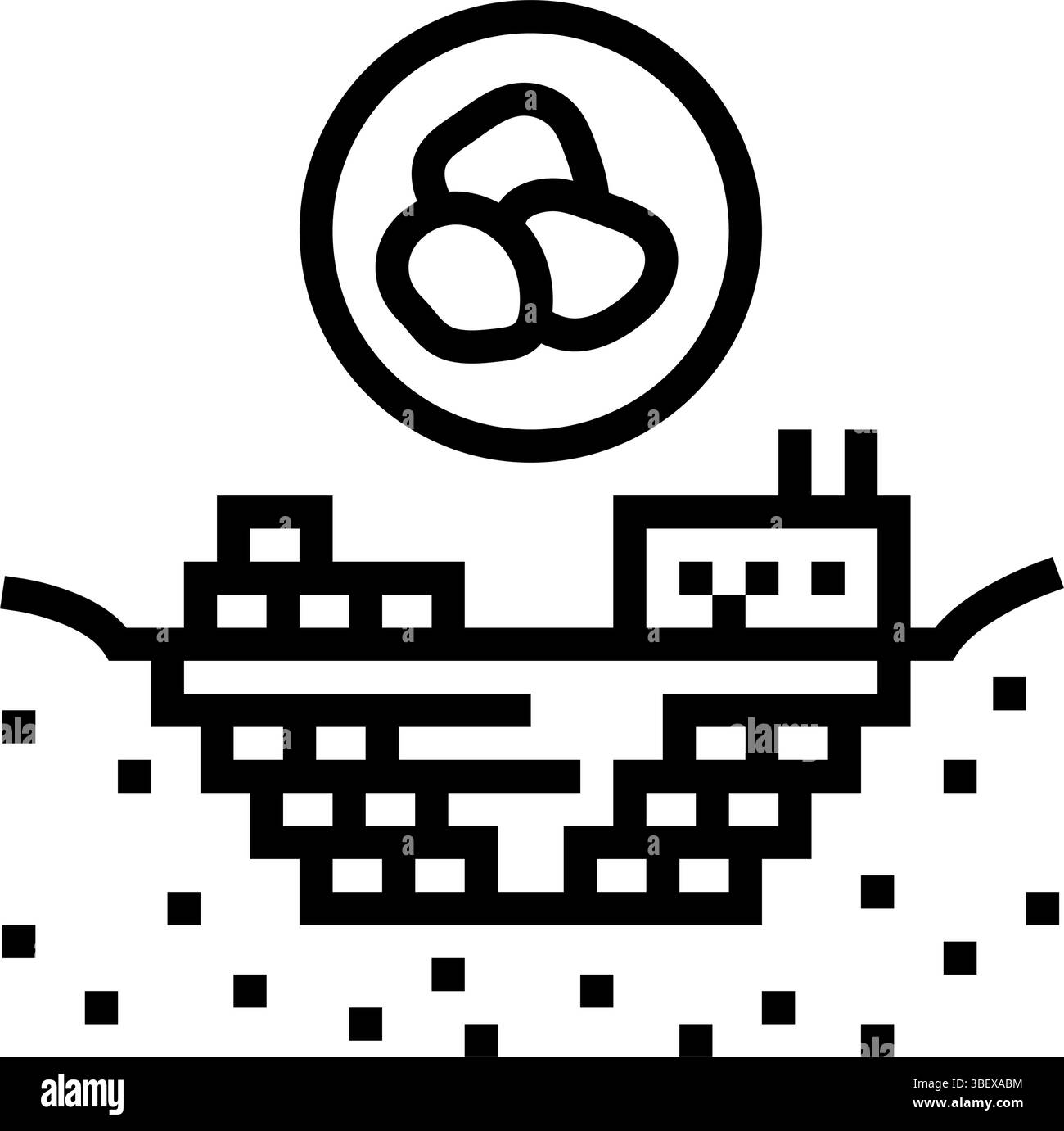 limestone quarry cement production line icon vector illustration Stock ...