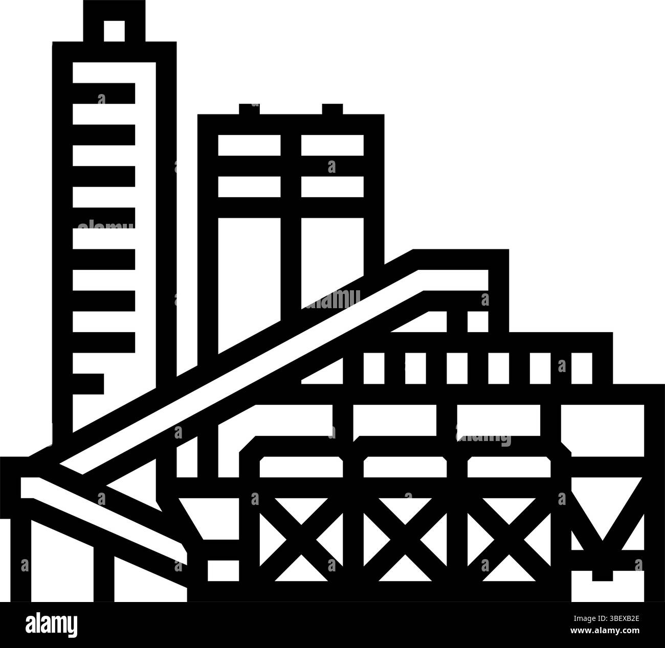 factory cement production line icon vector illustration Stock Vector ...