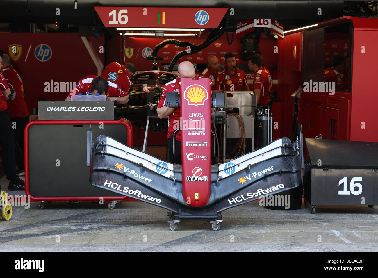 Ferrari pit during the 2025 Formula One Spain Grand Prix, 9th round of ...