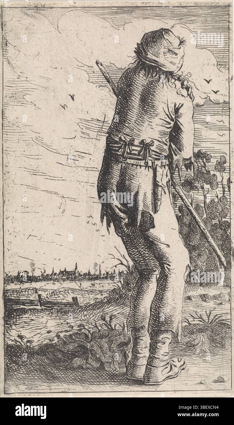 Gouda, Waes, Aert van, Man scratches his shoulder, Gouda, verso lower ...