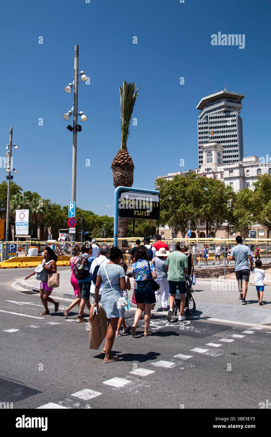 Public works for redevelopment the Rambla during the summer holidays ...