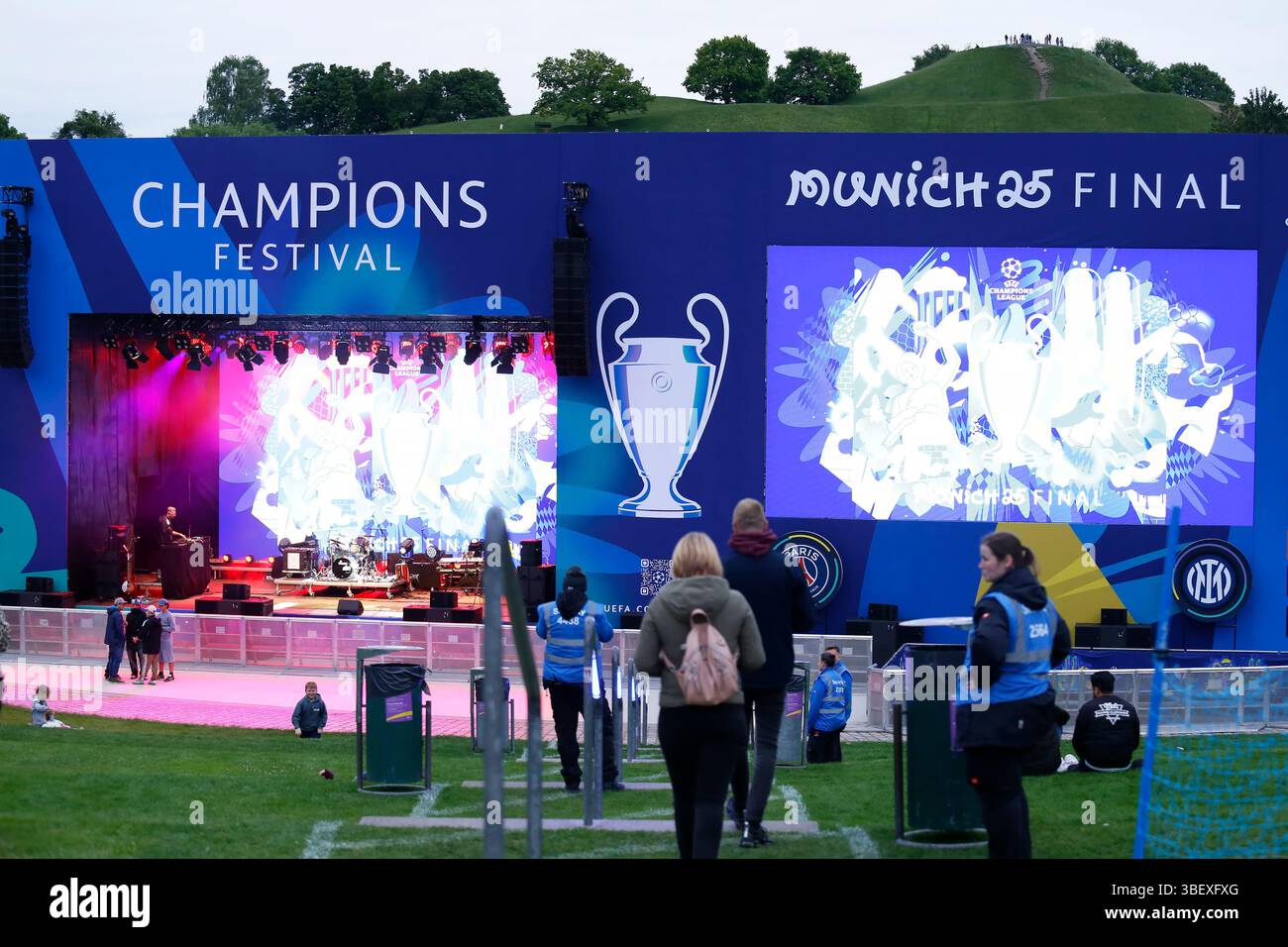 Football fans at the concert Stage during the Champions Festival ...