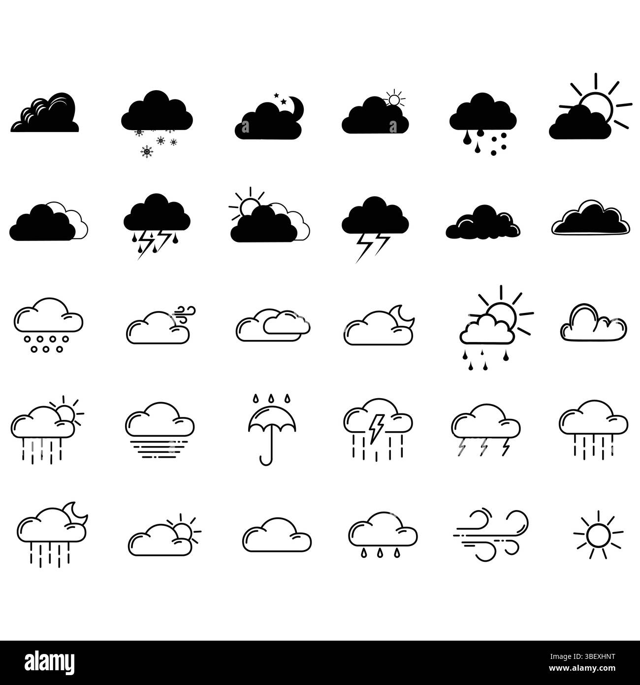 clouds icons set , clouds icons Stock Vector Image & Art - Alamy