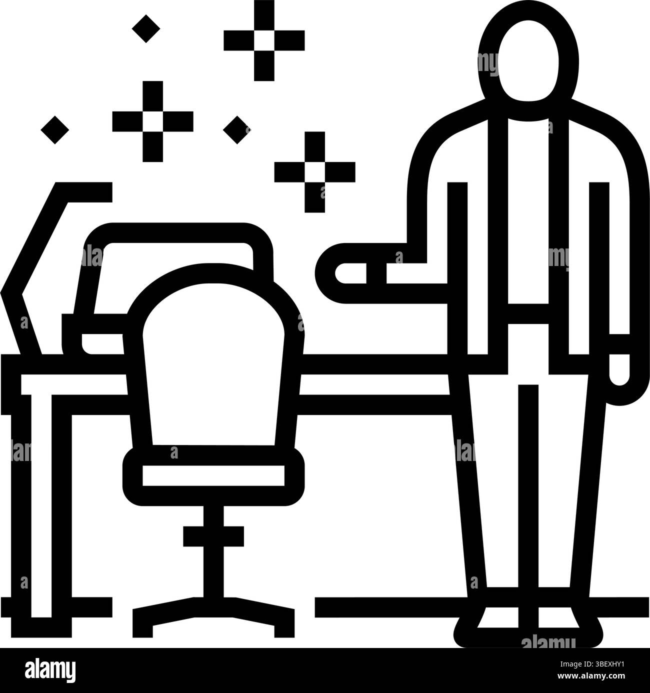 workplace hygiene employee health line icon vector illustration Stock ...