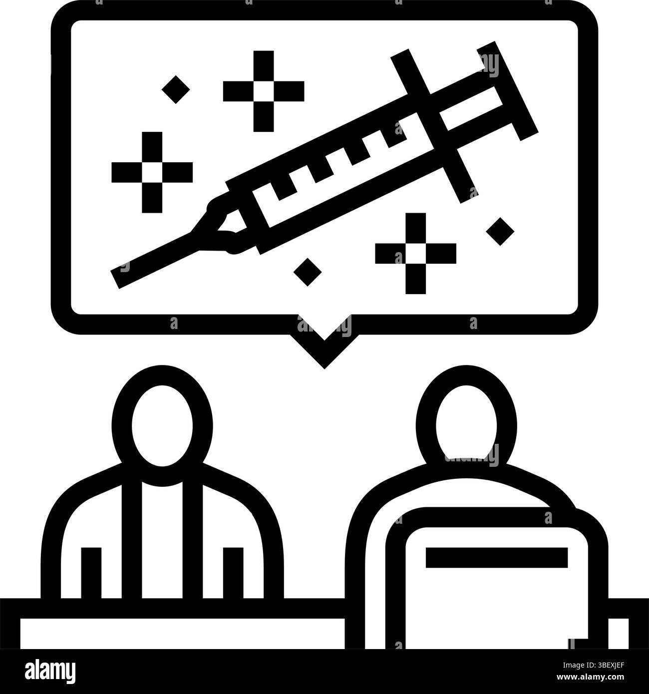 flu shots employee health line icon vector illustration Stock Vector ...