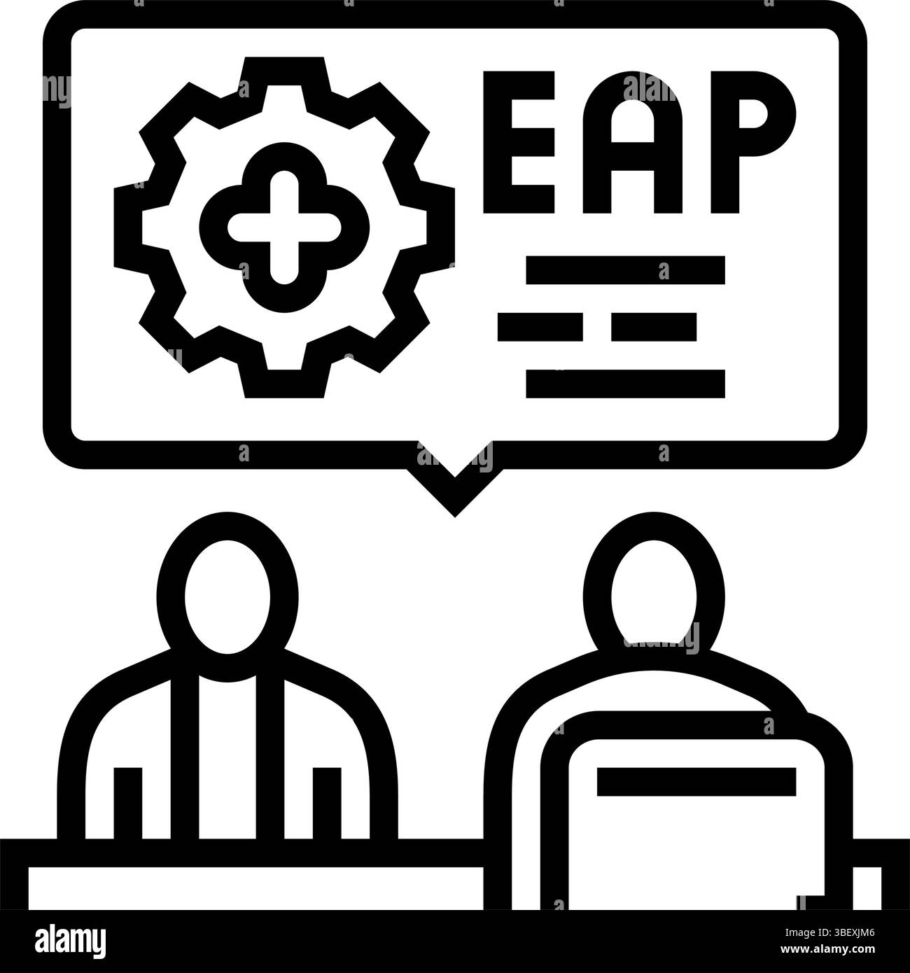 assistance program employee health line icon vector illustration Stock ...