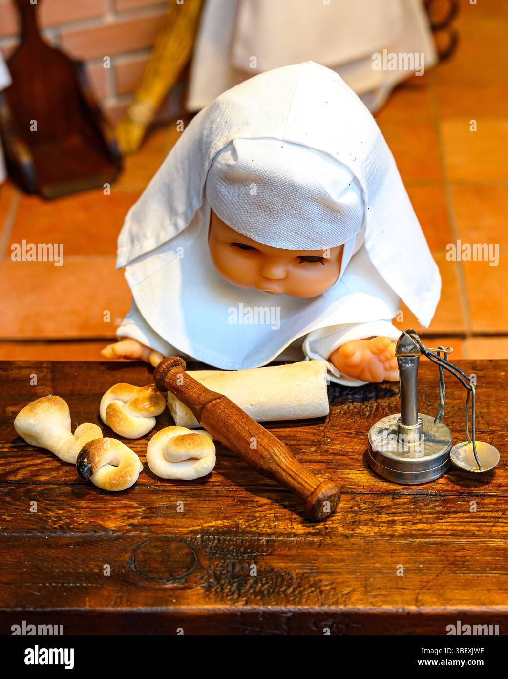 Toy exhibit depicting the tradition of nuns making and selling pastries ...