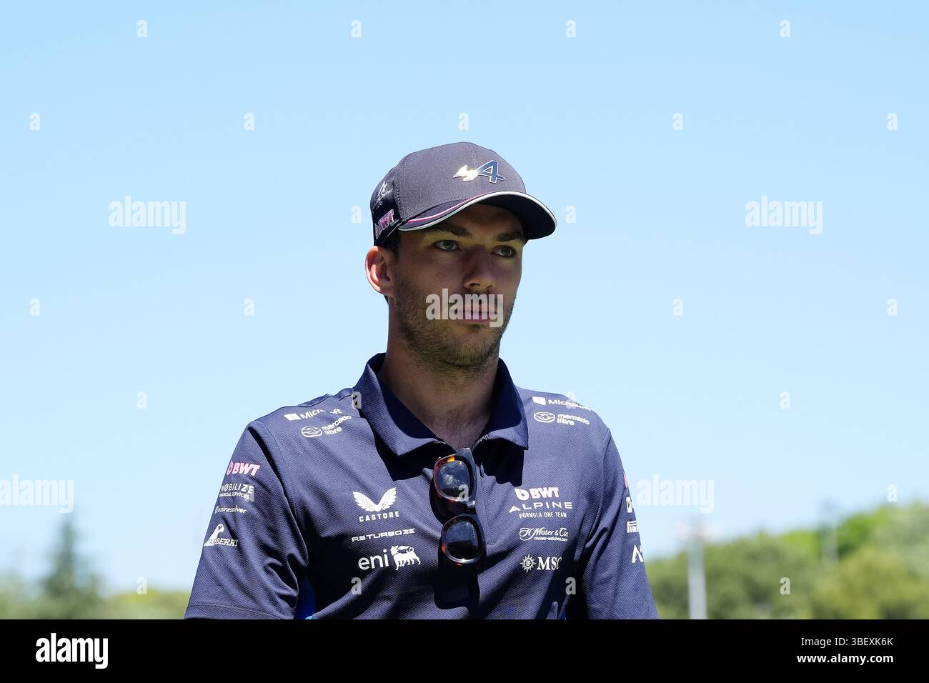 Alpine driver Pierre Gasly arrives at the Circuit de Barcelona ...