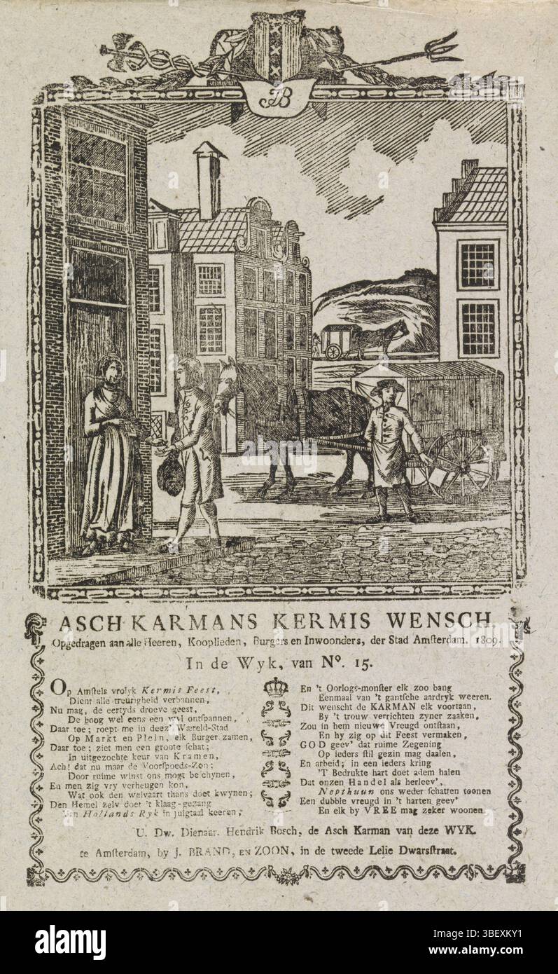 Kermisprent van de amsterdamse carrenman voor het jaar 1809 hi-res ...