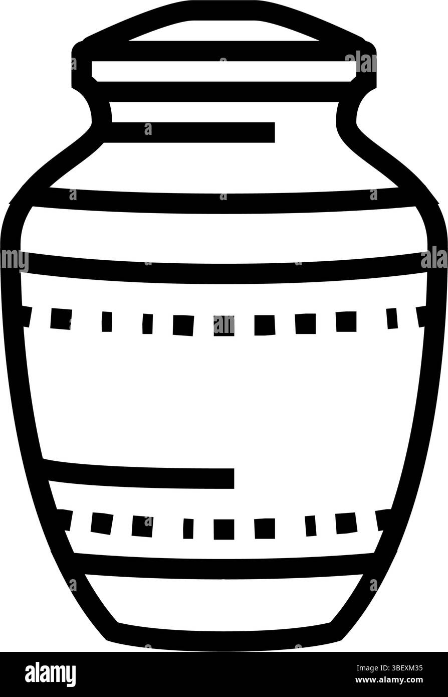 funeral urn mortality line icon vector illustration Stock Vector Image ...