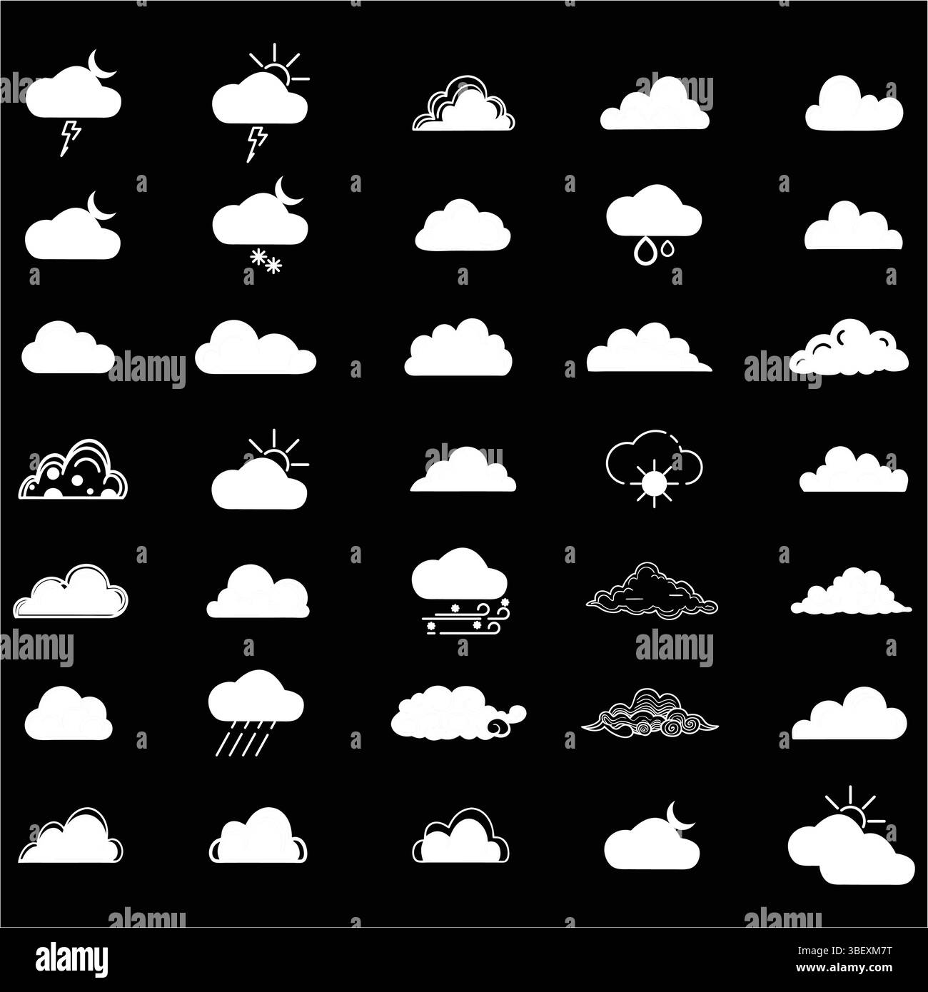 Sun sunshine cloudy clouds Stock Vector Images - Alamy