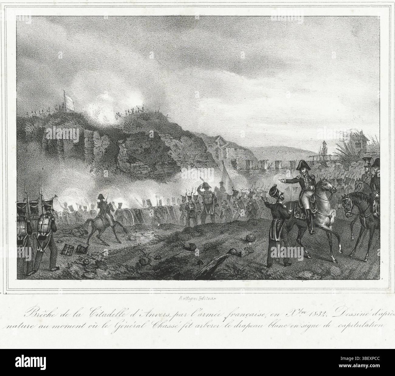 Brussels, Rottigni, Belgium, Brêche de la Citadel d'Anvers, par l'armée ...