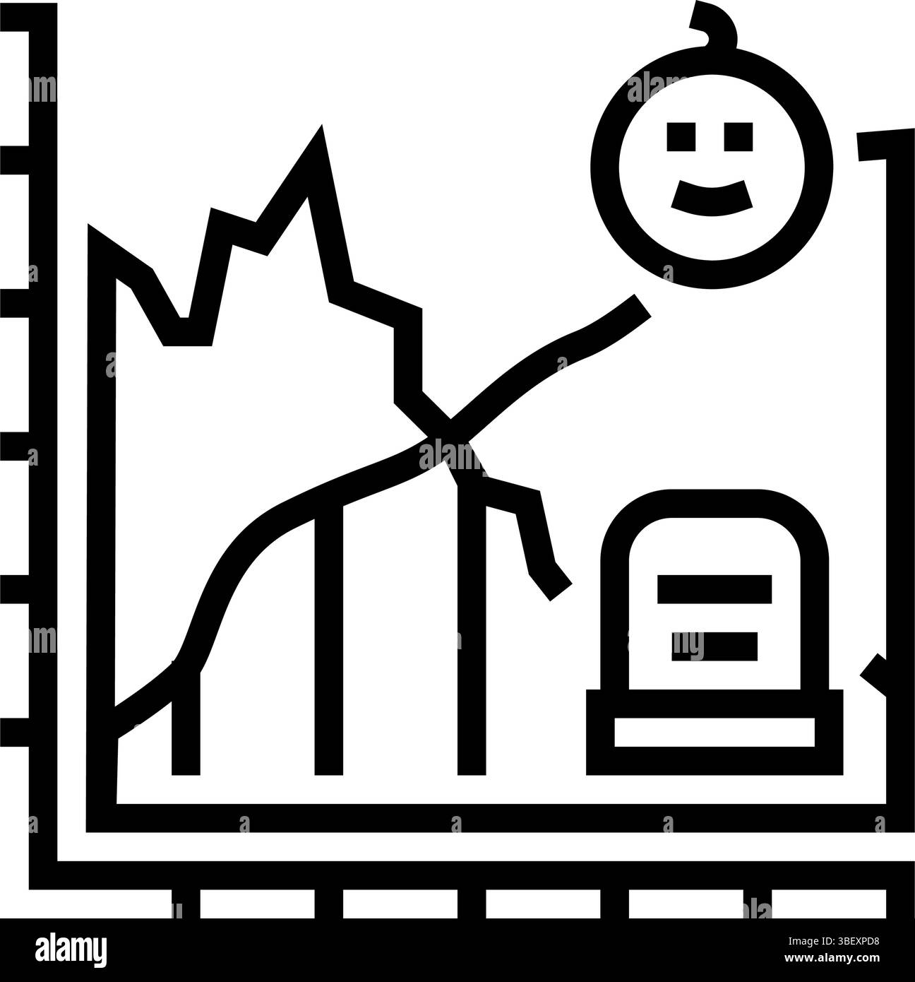 life death comparison graph mortality line icon vector illustration ...
