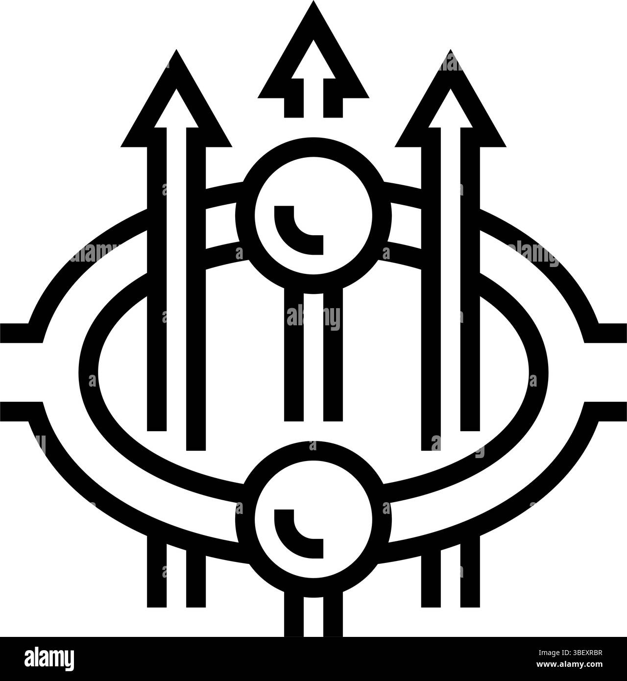 superconducting loop quantum computer line icon vector illustration ...