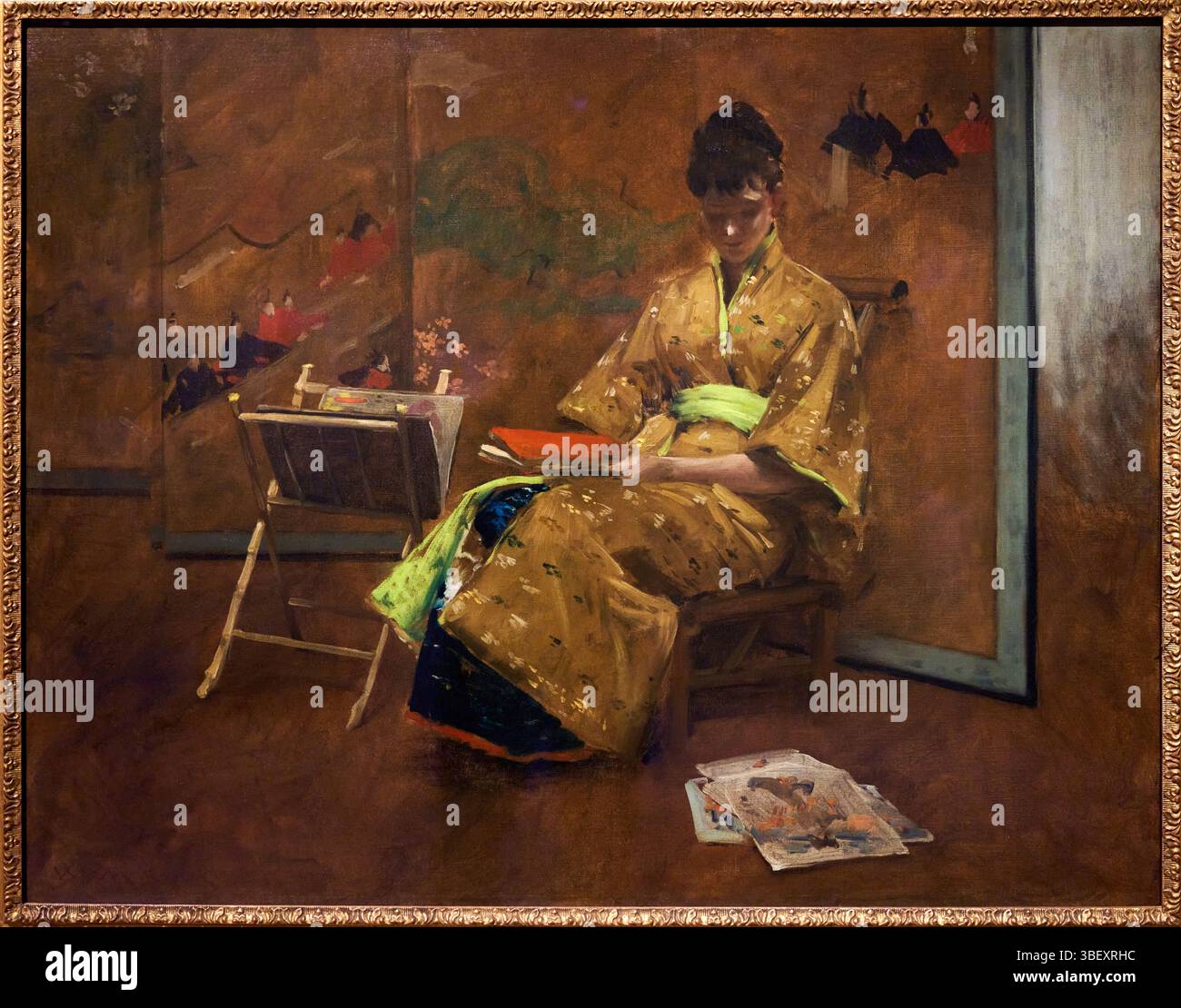 A Girl in Japanese Gown. The Kimono, 1887, William Merritt Chase ...