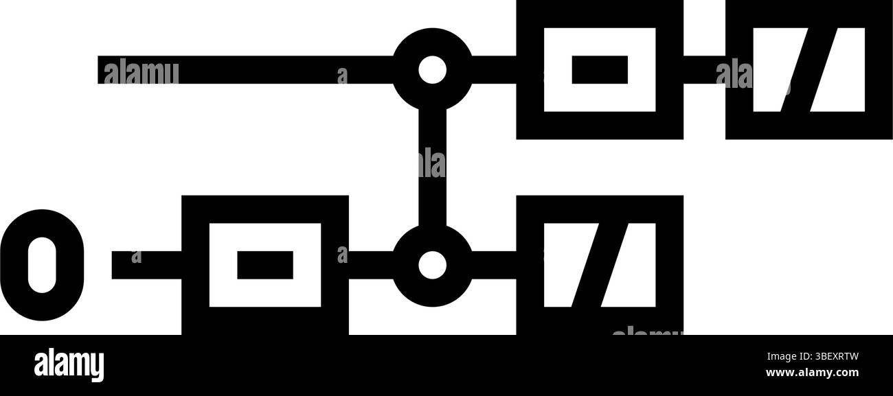 gates diagram quantum computer line icon vector illustration Stock ...