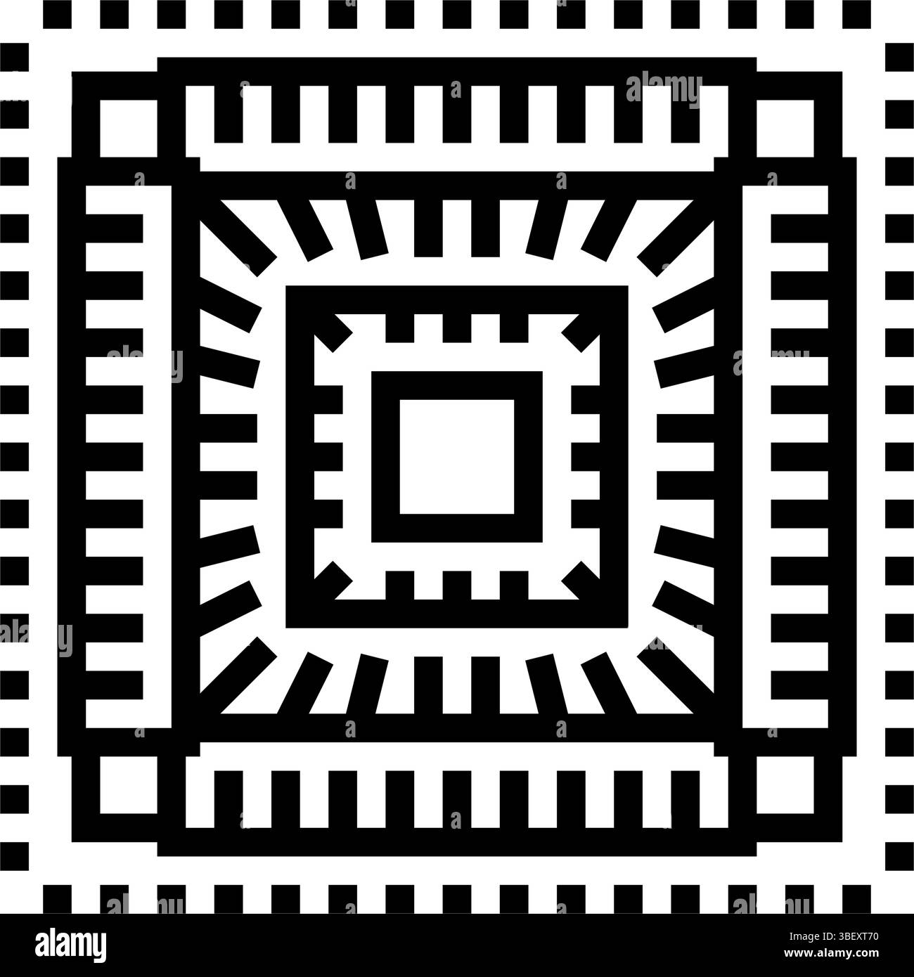 circuit board quantum computer line icon vector illustration Stock ...