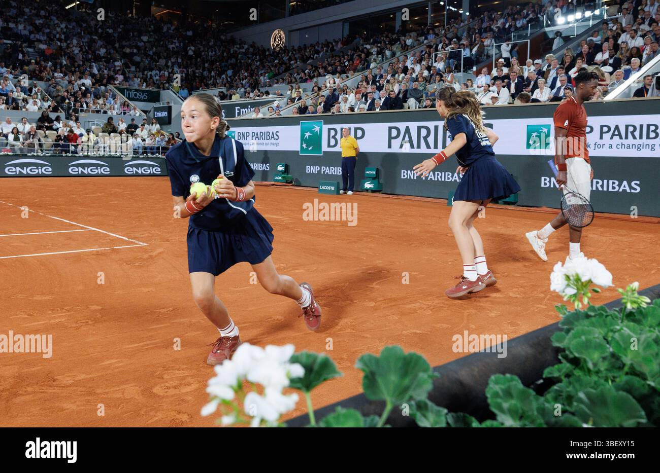 Belgian ball girl Artemis Anastasiadis pictured during a tennis match ...