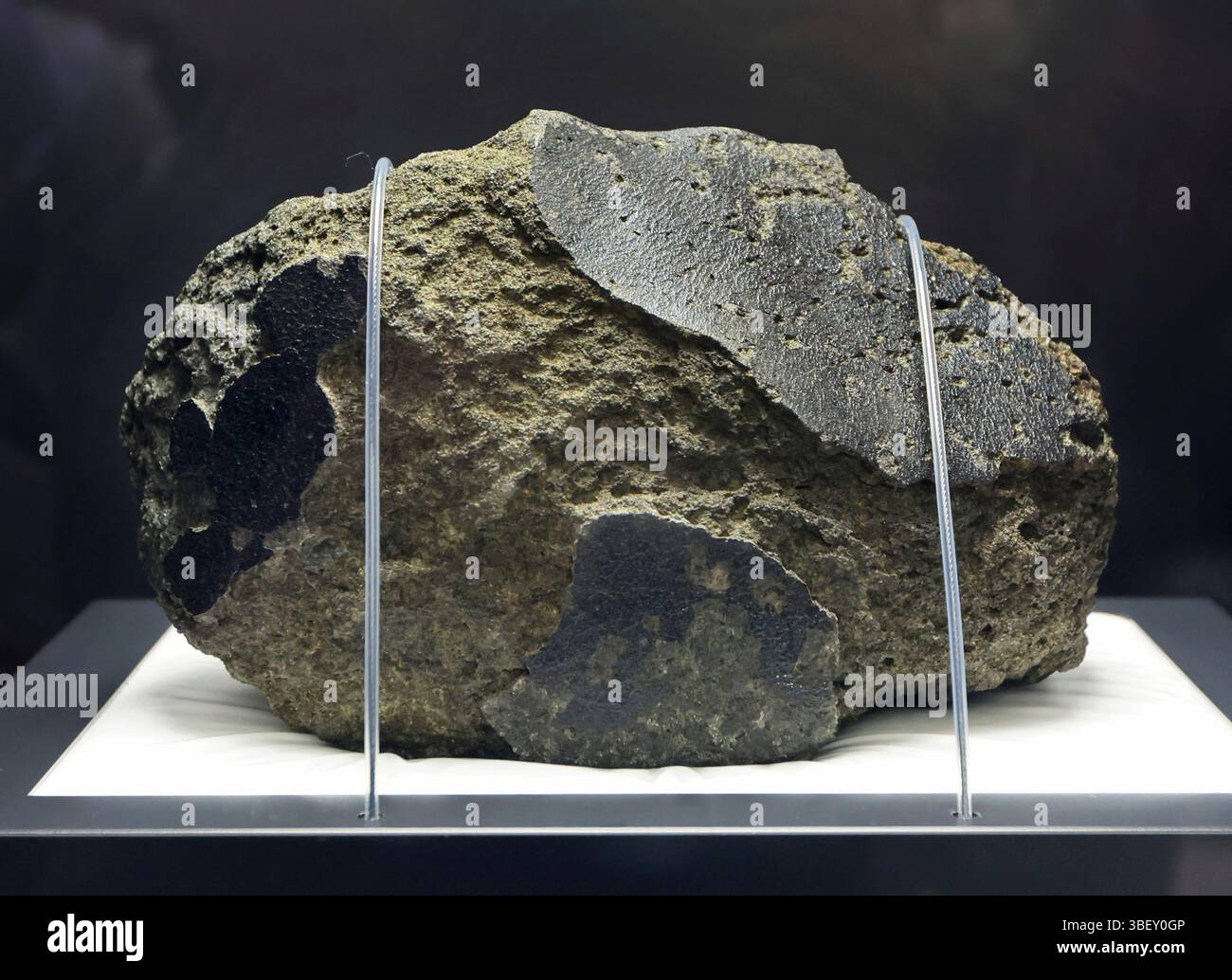 A Martian meteorite is on display at the Japan Pavilion of the Osaka ...