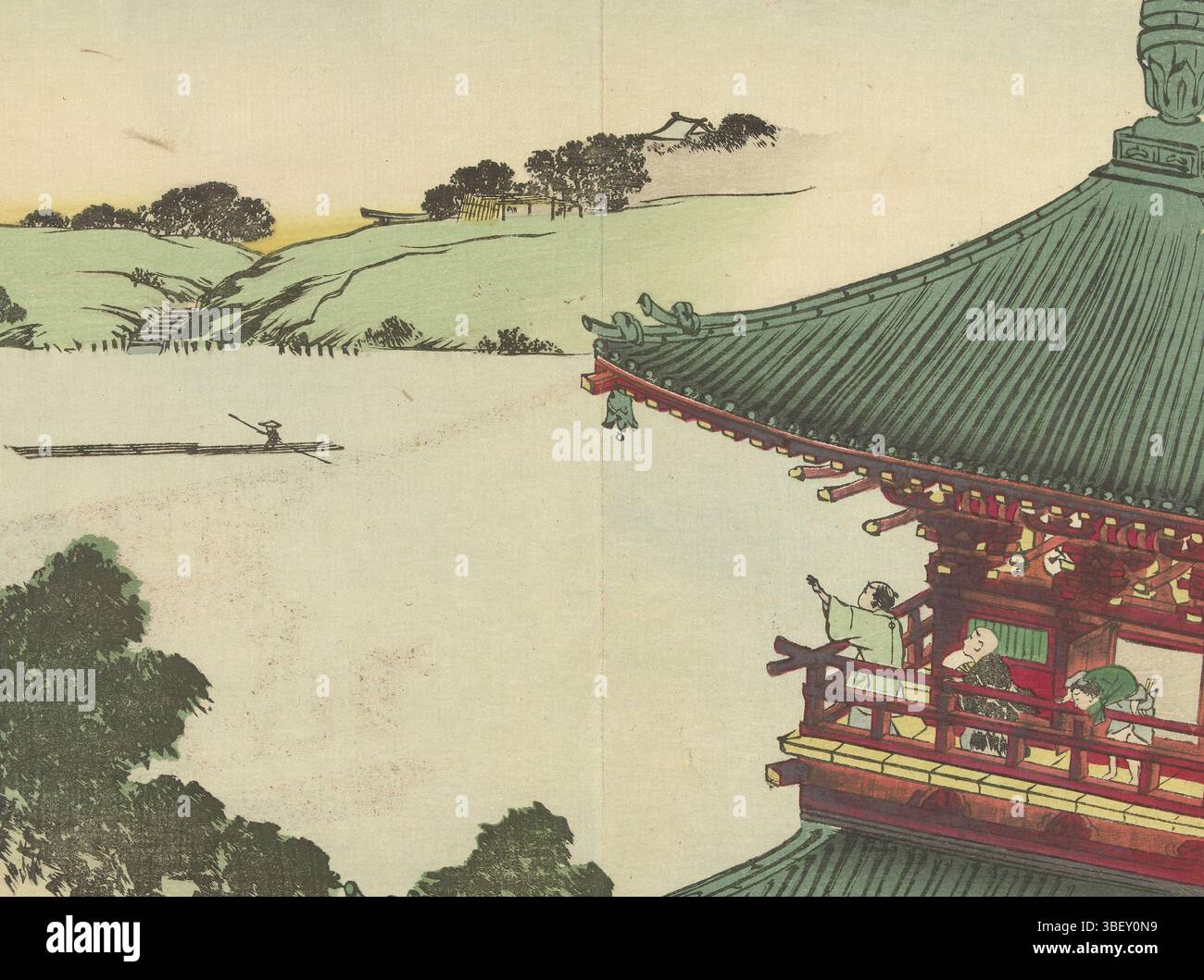 Japan, Shinsai, Shibata, View from a pagoda, Japan, cover sheet ...