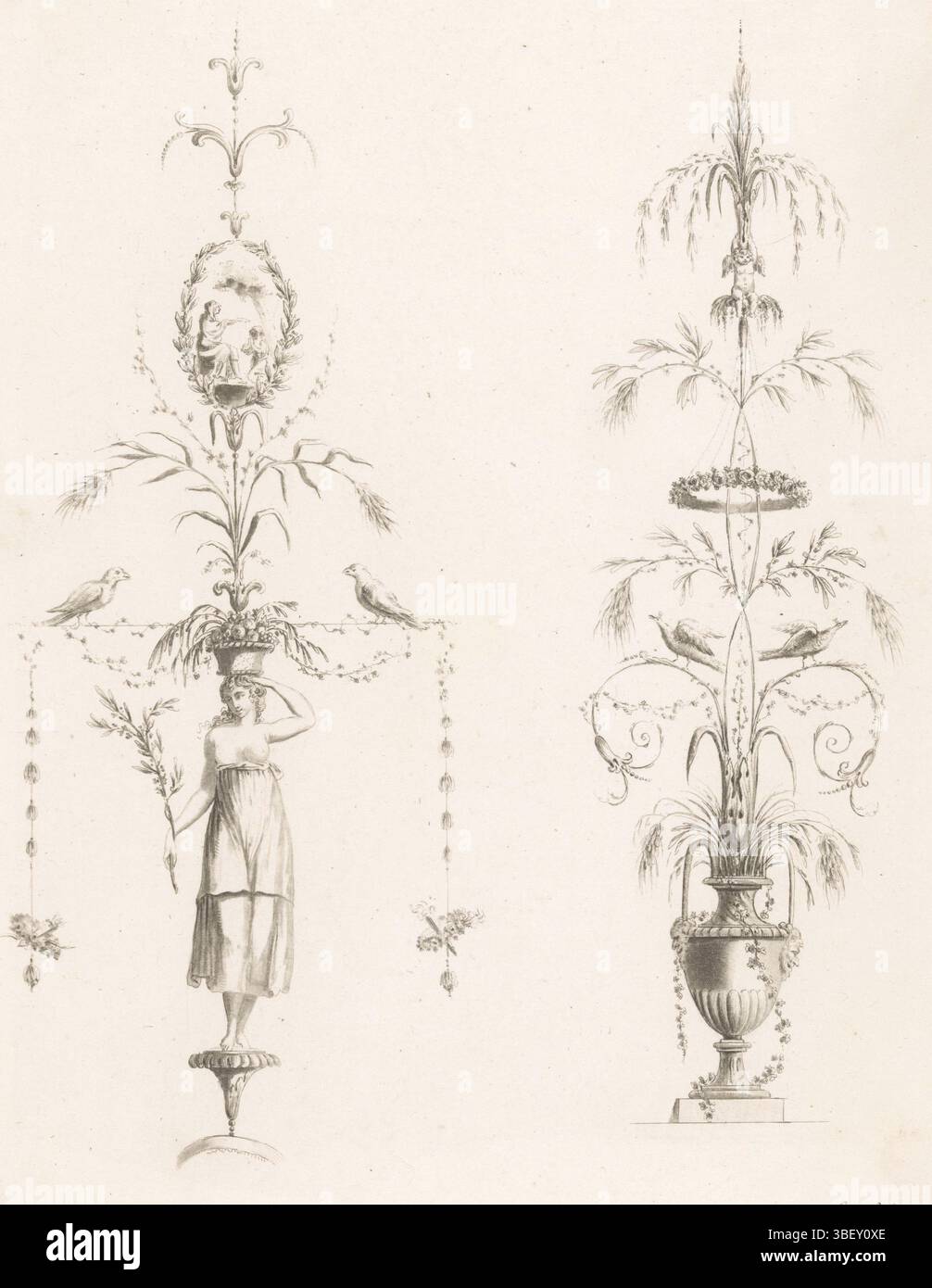 Arabesque sprout two birds hi-res stock photography and images - Alamy