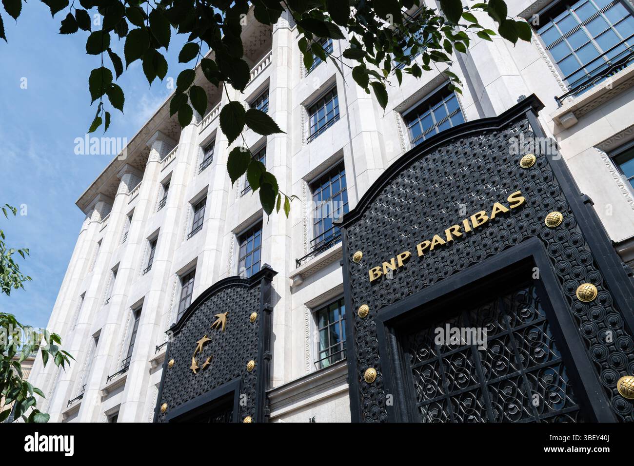 Facade of the building housing the BNP Paribas headquarters in Paris ...