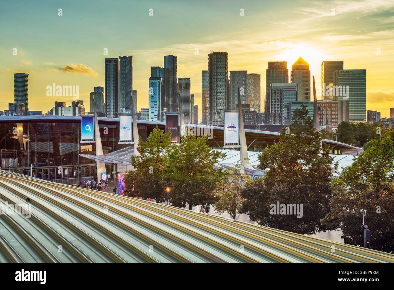 View from O2 Arena to Canary Wharf, London, England Stock Photo - Alamy