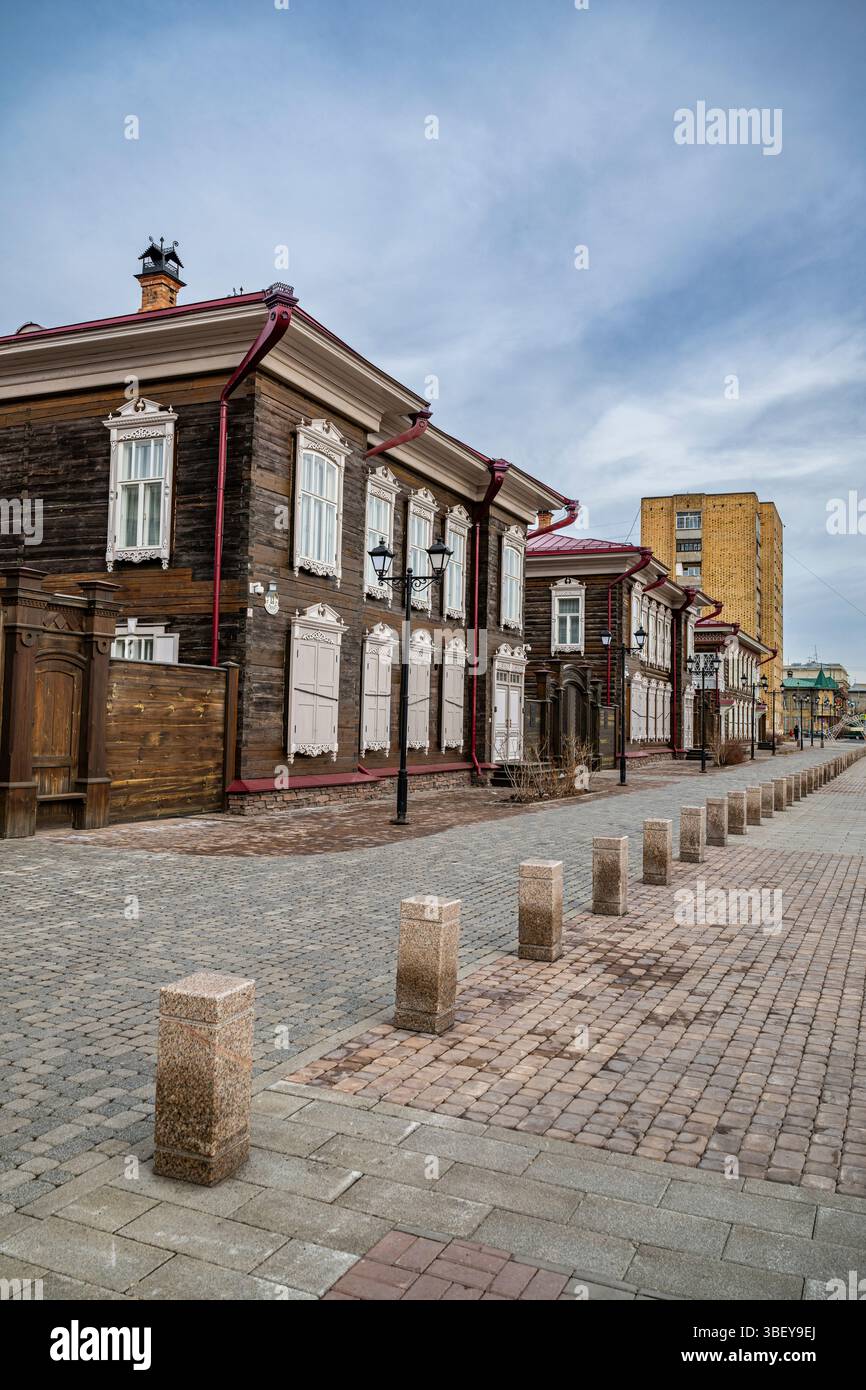 Old tsarist houses, Krasnoyarsk, Siberia, Russia Stock Photo - Alamy